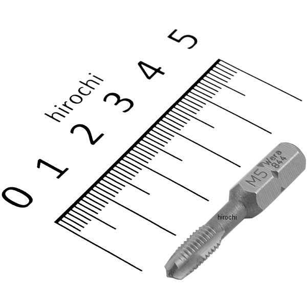 ●タップサイズ…M5×0.8●全長…36mm●六角対辺…1/4”（6.35mm）●材質…HSS●重量…5g電気ドリルと使用できます。000012214489　