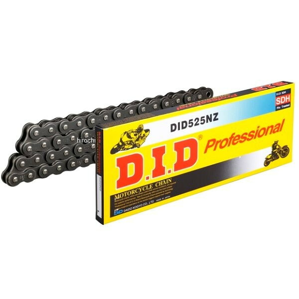 D.I.D 大同工業 チェーン 525NZ ノンシール シリーズチェーンサイズ:525リンク数:(116L)シールタイプ:ジョイントタイプ:ZJ(カシメ)カラー:スチールノンシールの域を超えた耐久性。スタンダードの約4倍の長寿命。NZシリー...