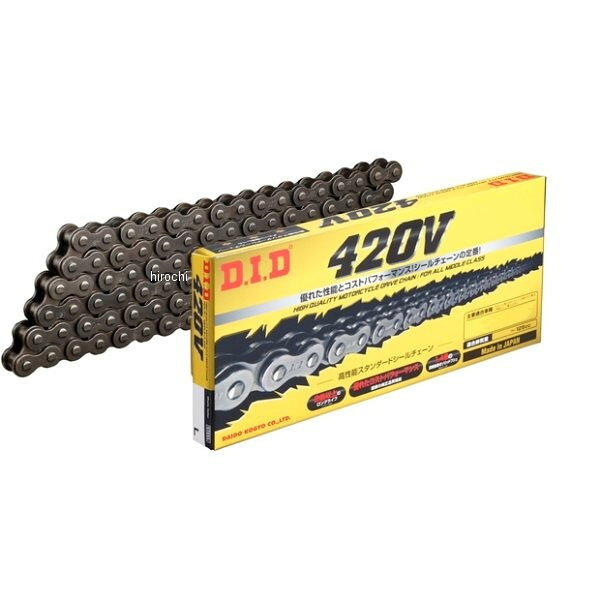D.I.D 大同工業 チェーン 420V シリーズチェーンサイズ:420リンク数:(70L)シールタイプ:ジョイントタイプ:RJ(クリップ)カラー:スチール安定した性能を発揮する車輌メーカー純正相当のベーシックモデル。※パッケージは予告なく...