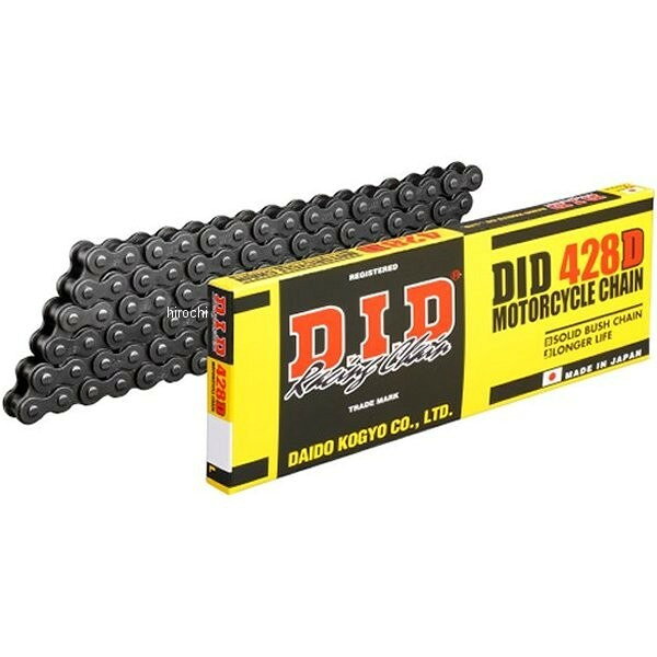 D.I.D 大同工業 チェーン 428D スタンダード シリーズチェーンサイズ:428リンク数:(84L)ジョイントタイプ:RJ(クリップ)カラー:スチール信頼の100％日本製、冷間鍛造ソリッドブシュ採用で耐摩耗性能向上。安定した性能を発揮...