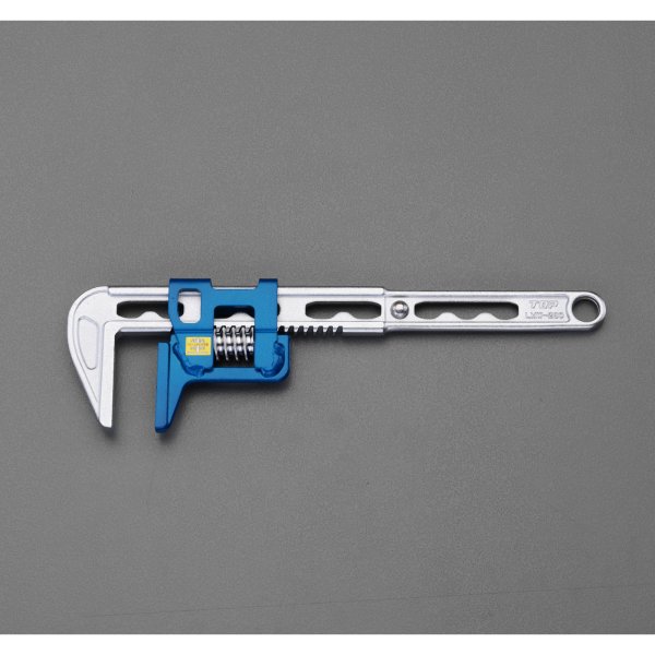 全長：280mmパイプ外径：0から70mm重量：440g材質：S55C保証トルク：147N、mプッシュウォーム機構で、ガタがほとんどありません。プッシュウォーム機構で、素早い口幅調整ができます。口が長く、大型継手等を確実に回せます。本体、ス...