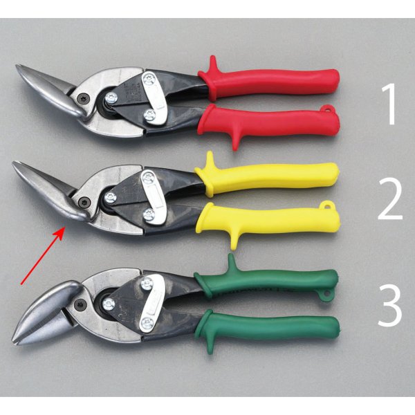 刃材材質：モリブデン鋼（落し鍛造)切断能力：鉄板：1.24mm、ステンレス：0.78mmグリップカラー：レッド全長：250mm刃長：40mm左右兼用はさみオフセットですので、鉄板が手に当たらず、作業がしやすいスタイルです。000012057...