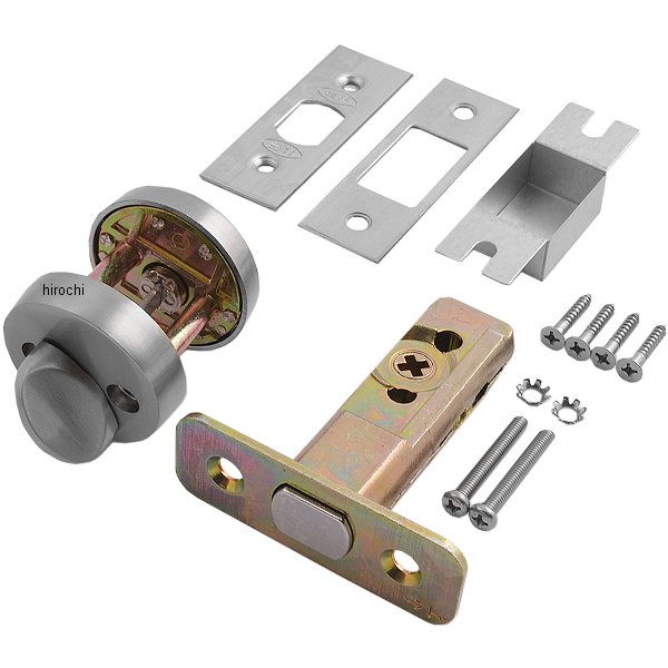 材質：亜鉛合金仕上げ：メッキカラー：ニッケル(シルバー)用途：室内ドア用錠タイプ：チューブラ錠仕様：表示錠(内側：サムターン外側：表示)対応ドア厚：28-40mmバックセット：51mm付属品：デッドボルト、ストライク、取付ネジ0000122...