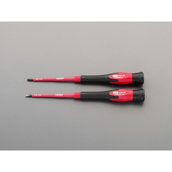 【セット内容】(+)ドライバー（先端X軸長）：#0X75mm(-)ドライバー（先端X軸長）：3X75mm1000V絶縁000012262887楽天 JP店　