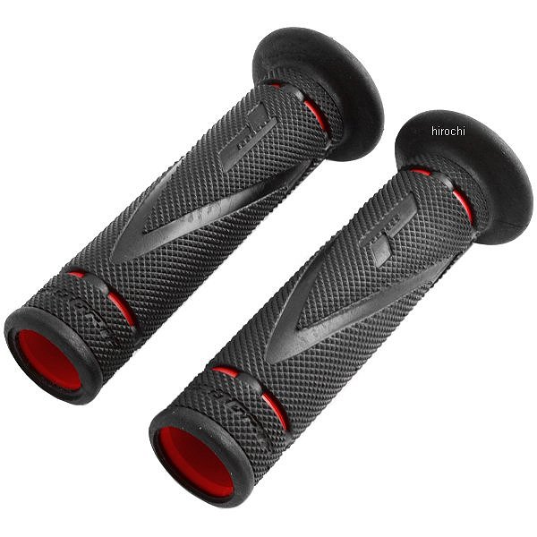 PRO-GRIP ＃838です。汎用カラー:ブラック/レッドφ22.2ハンドル用エンド貫通長さ:122mm内径（左右）:22/25mm材質:耐震ゲル細い握りが人気のX-SLIM！デザインが変更になりました。NEWデザイン。前モデルからPの文...