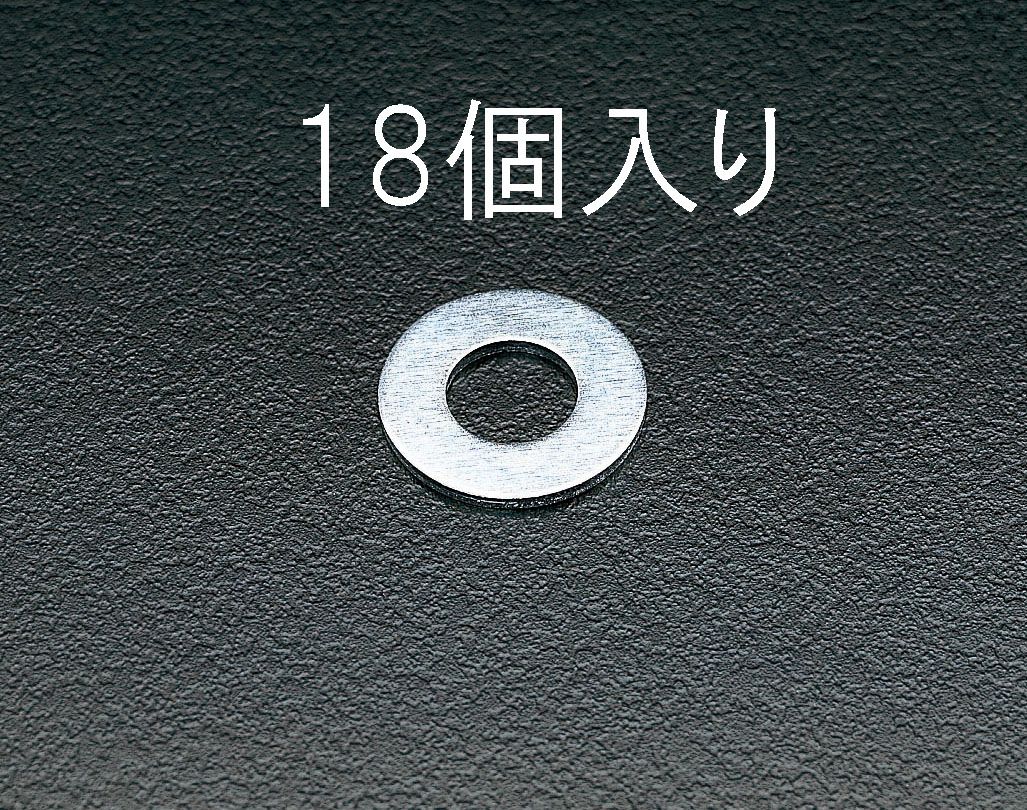 材質：鉄(ユニクロメッキ)内径X外径X厚み：12X26X2.3mm入数：18個000012055419　