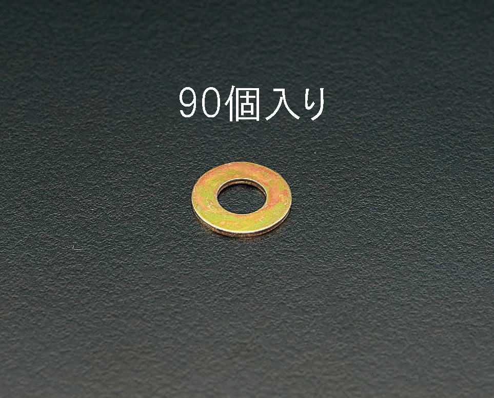 材質：鉄(クロメートメッキ)内径X外径X厚み：10X22X1.6mm入数：90個000012024322　
