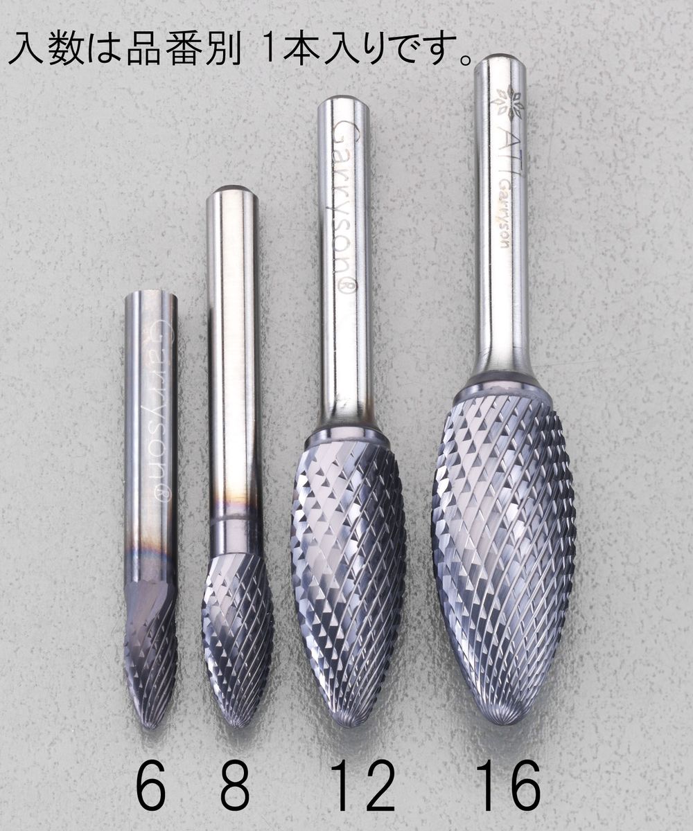 ●材質…タングステンカーバイド●軸径…6mm●刃径…8mm●刃長…19mm●全長…65mm●適合材質…一般鋼、ニッケル、銅、銅合金、チタン、 鋳鉄、ステンレス鋼、鍛鋼TiAlNコーティング多目的タイプ 鋭い研削力で作業もスムーズ、耐熱性にも...