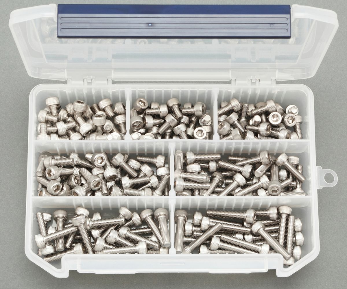 ●材質:ステンレス●ケースサイズ:205×145×40mm<セット内容(入数)>M6×8(30)、M6×10(25)M6×12(25)、M6×15(35)M6×20(30)、M6×25(25)M6×30(20)並目ねじ00001...