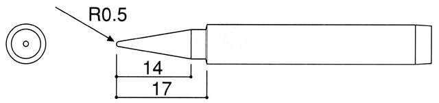 ●先端サイズ…R0.5mm(旧)EA305E-130、E-130S用交換こて先000012077532　
