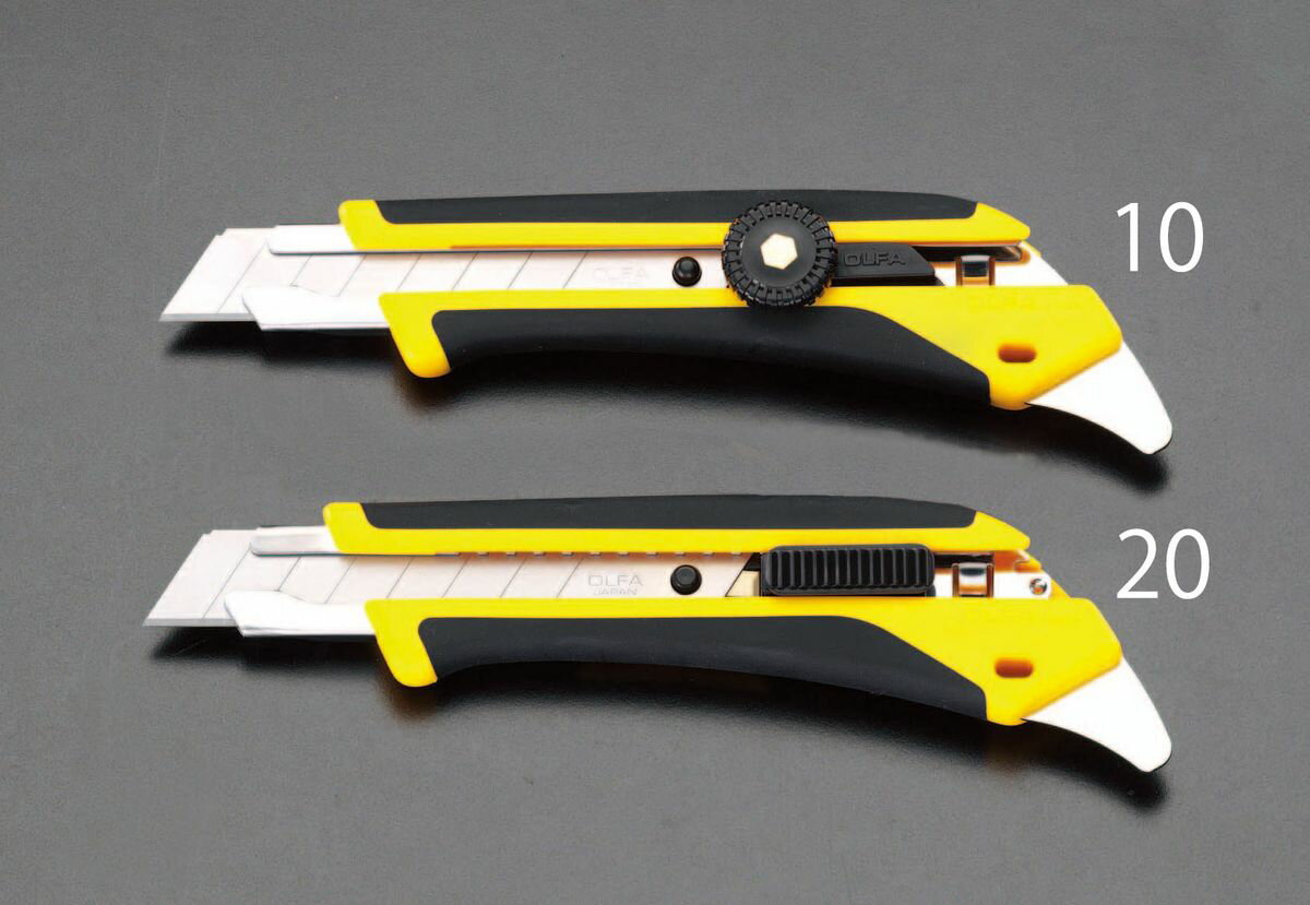 材質：刃：SK-120、本体：樹脂様式：ネジロック式全長：165mm刃幅：18mm刃厚：0.5mmラバー付グリップ握った時に滑らず、力の掛けやすい形状を追求したラバー付グリップ梱包、開梱作業やペンキ缶の蓋開け等に便利な爪付替刃は付属しており...