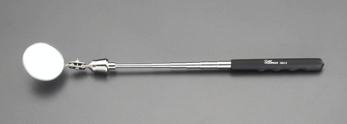 ミラー径：57mm倍率：等倍シャフト径：210から760mm重量：約140g材質：ミラー：ガラス、ミラー受部、シャフト：ステンレスマグネットピックアップツールにサービスミラー付スベリ止めハンドルボールジョイントで360°見ることが可能シャフ...
