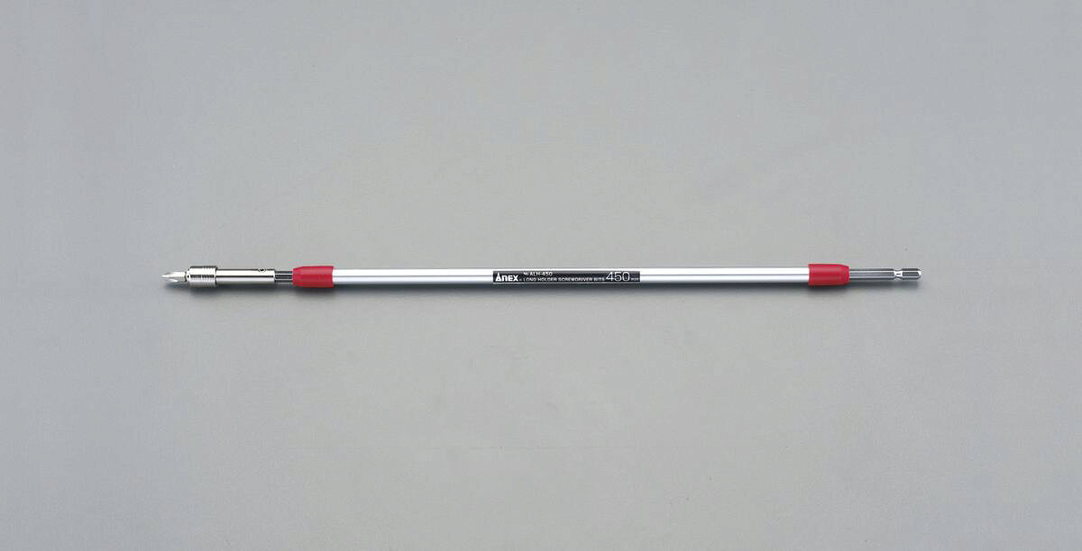 ●六角シャンク…1/4” ●付属ビット…(+)両頭ビット(＃2×45mm)●全長…450mm画期的なロングサイズのビットホルダーです。手の届かない場所や奥深い箇所へのネジ回しに威力を発揮します。軸部が空転する為握って使用する事もでき、安定し...