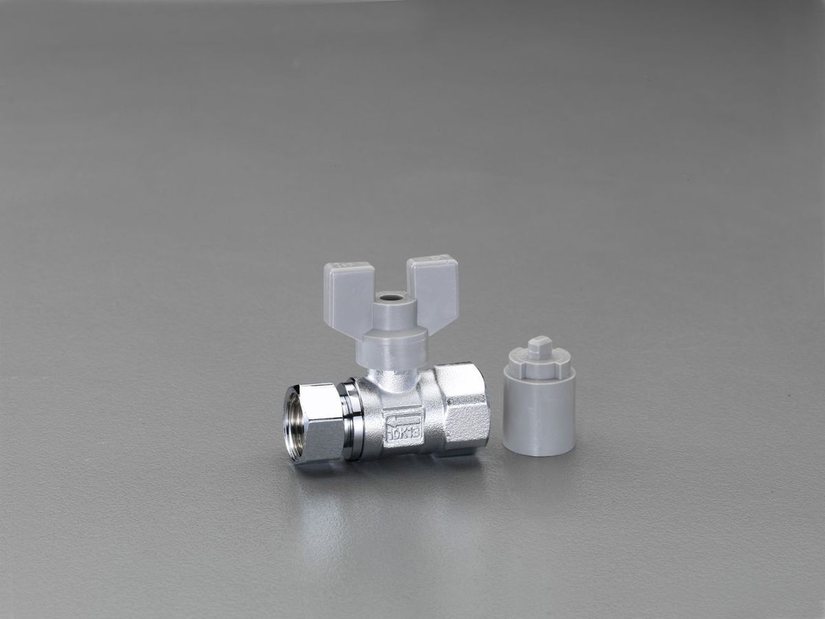 ●材質:黄銅●呼径:13●ねじサイズ:Rc1/2"×G1/2"●最高使用圧力:0.98MPa●使用温度:80°C●使用流体:上水道●サイズ:52.5×48.5mm●重量:182g首長ハンドル兼用タイプ（アタッチメント付）ワンタッチ着脱式ハン...