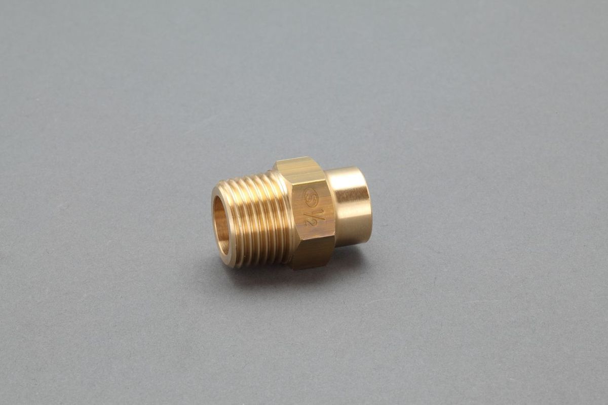 ●ねじサイズ:R1/2"●銅管サイズ:12.7mm●全長:32mm●材質:黄銅●最高許容圧力:1.75Mpa(-20-120°C)●使用流体:冷温水・不凍液・油・エアー000012257147　