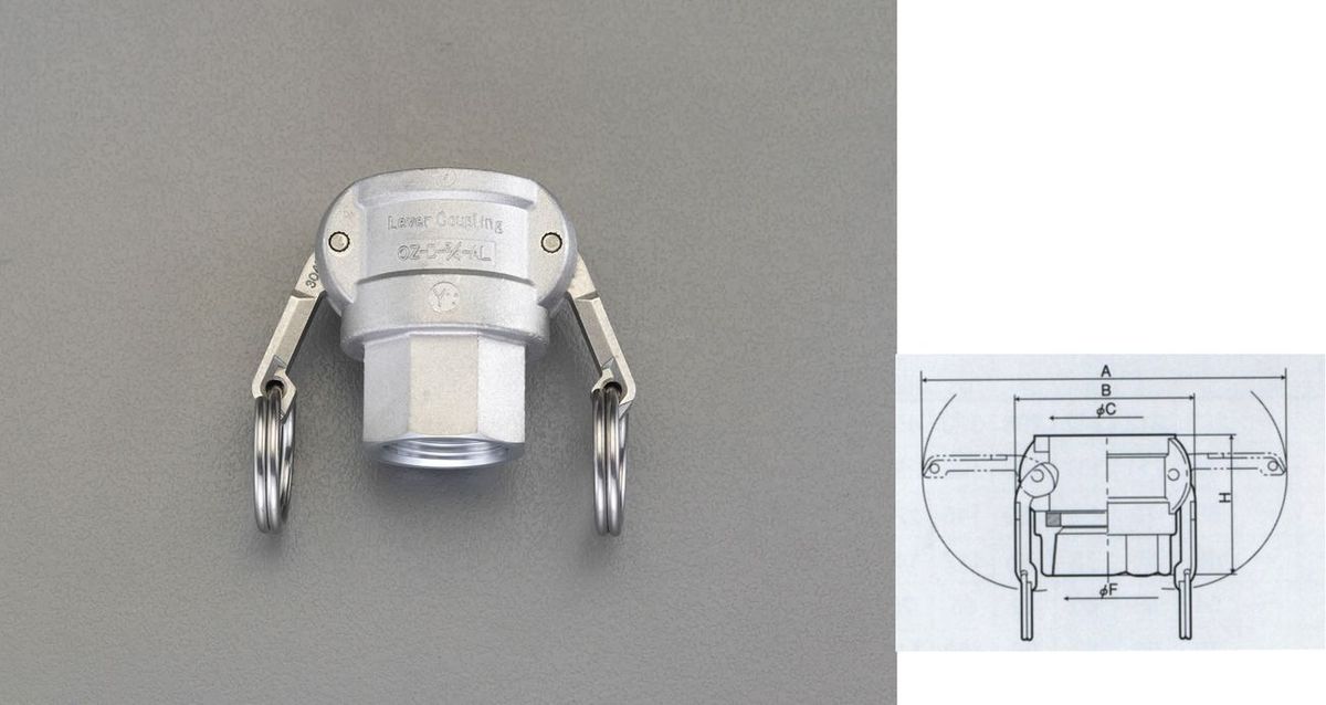 ●材質:アルミニウム鋳物(AC4C-T6)●使用圧力:0.88MPa(9kgf//cm2)●使用温度:-30°C-70°C●呼び径:80（3")●ねじサイズ:PT3"●サイズ(mm):A:267、B:137、C:92、F:75、H:90●重...