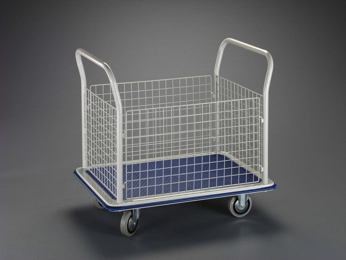 ●※注意※:【お客様組立品】●積載均等耐荷重:250kg●荷台サイズ:900×600mm●床高さ:195mm●押手高さ:870mm●車輪径:125mm（ゴム車）●車輪:自在×2、固定×2●重量:18.2kg●荷台材質:スチール0000122...