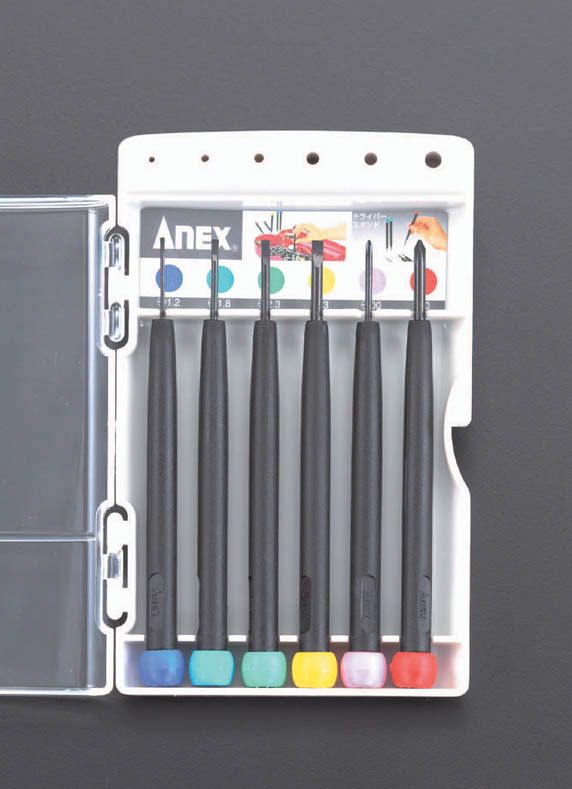 ●(セット内容)…(+)ドライバー：#00・#0(-)ドライバー：1.2・1.8・2.3・3mm●全長…112mmハンドル部には使いやすい回転キャップ付ケースに立てて作業ができるドライバースタンド付000012061993楽天 JP店　