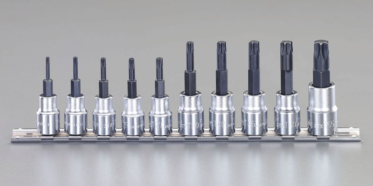 ●(セット内容)…10個組●差込角…3/8”●付属品…ホルダーサイズ：T10、全長：55mmサイズ：T15、全長：55mmサイズ：T20、全長：55mmサイズ：T25、全長：55mmサイズ：T27、全長：55mmサイズ：T30、全長：67m...