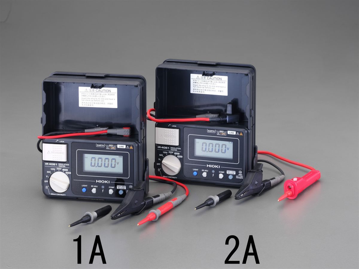 ●定格測定電圧(DCV)…50/125/250/500/1000V●定格抵抗…100/250/500/2000/4000MΩ●交流電圧測定…420/600V（精度：±2.3%rdg.±8dgt）●直流電圧測定…4.2/42/420/600V...