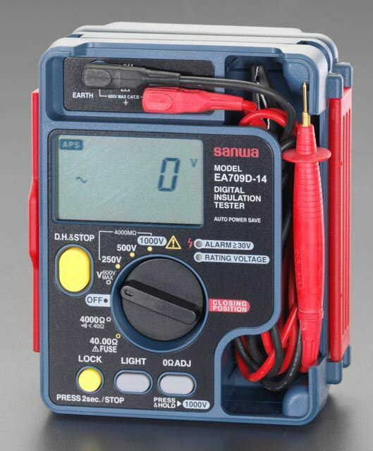 ●定格電圧…DC250V/500V/1000V(3レンジ切換)●第1有効測定範囲…0.5〜20.0MΩ/1.000〜500MΩ/2.000〜1000MΩ●直流交流電…600V(自動判別)●電源…単3電池×6本●第2有効測定範囲…0〜0.49...