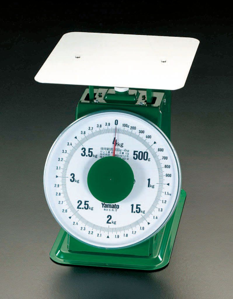 ●最小目盛…5g●計量範囲…50〜2kg●サイズ…217(W)×274(D)×266(H)mm●載皿サイズ…217(W)×217(D)mm●目盛板外径…φ200mm●重量…2.8kg検定品平皿仕様大きく見やすい目盛板000012254087...