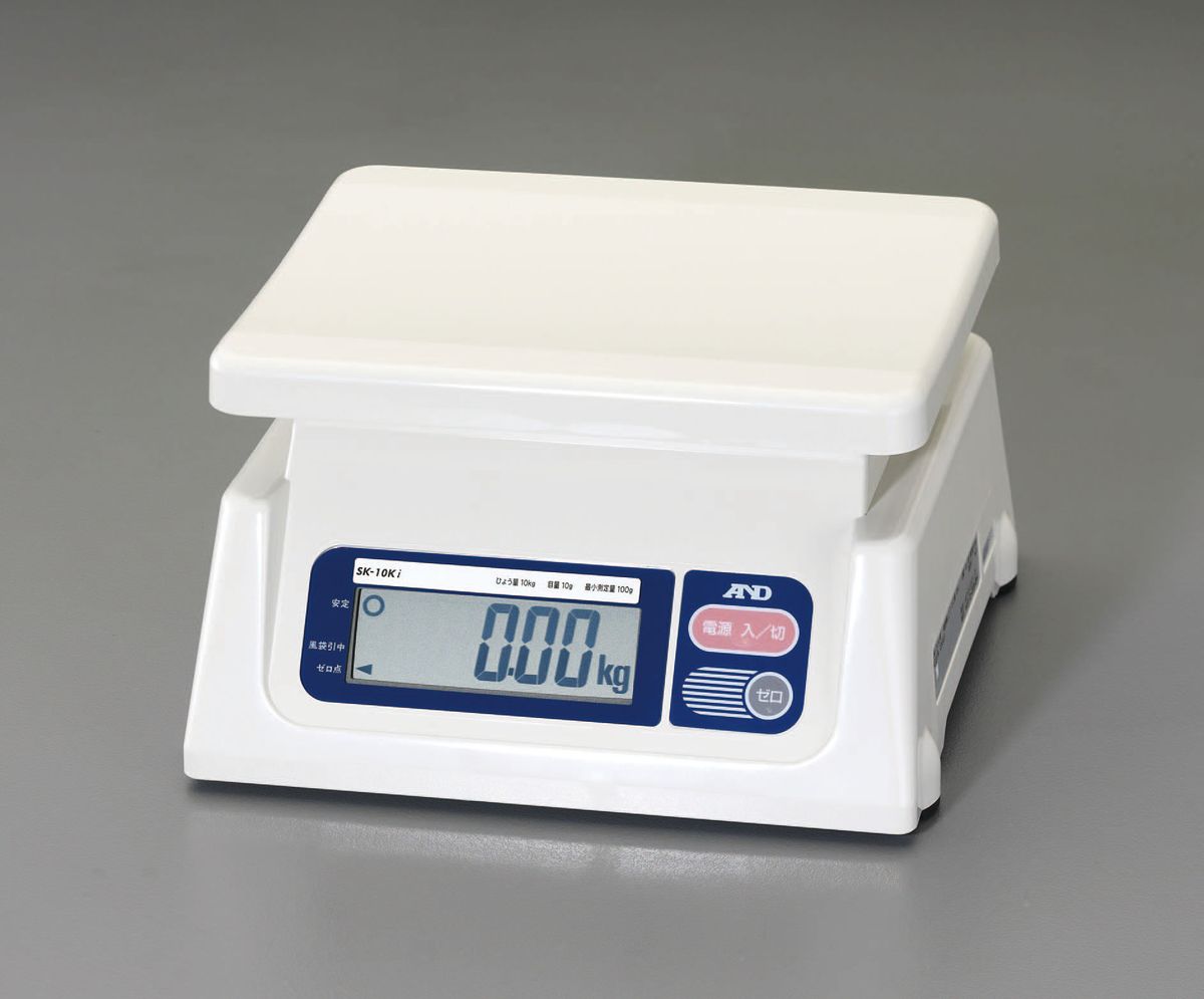●秤量…10kg●最小目盛…10g●載皿サイズ…230(W)×190(D)mm●文字高…25mm●機能…風袋引き、オートパワーオフ●電源…単1電池×6本またはACアダプター（別売）●電池寿命…約600時間（マンガン電池使用）、約1200時間...