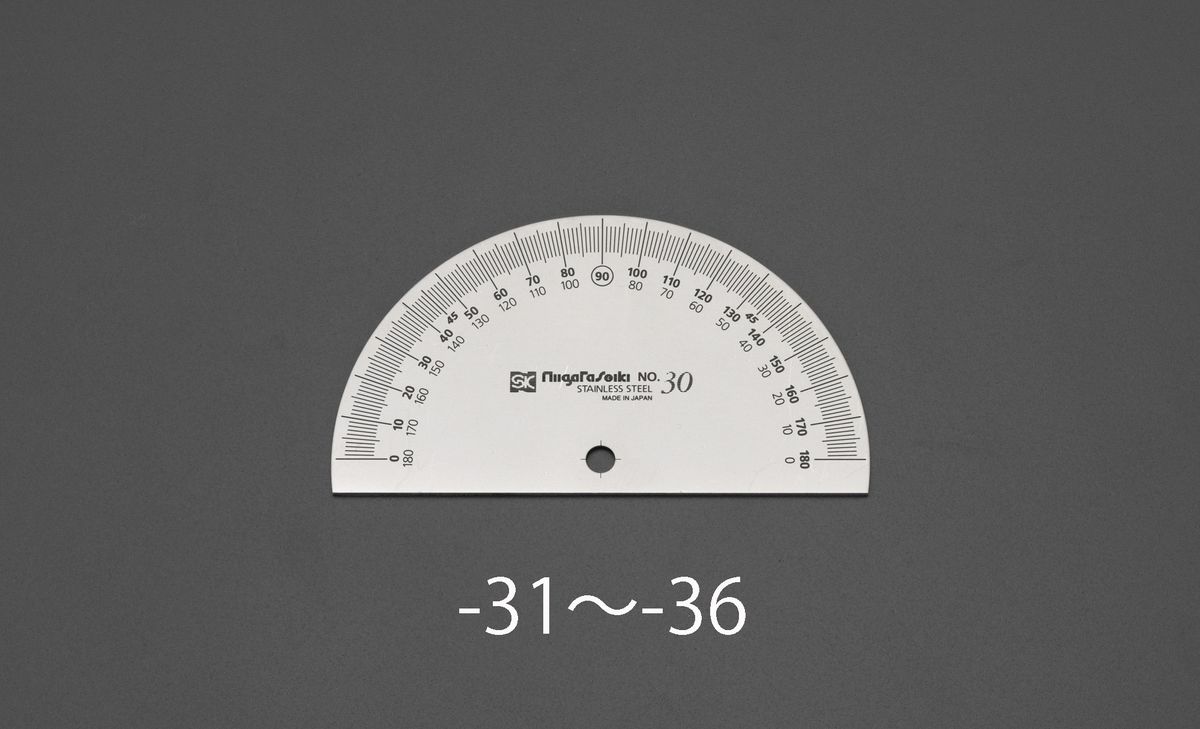 ●最小目盛…1°●直径…90mm●最大測定角度…180°●材質…ステンレス治具・機械等に取り付けて角度測定に使用000012257701楽天 JP店　
