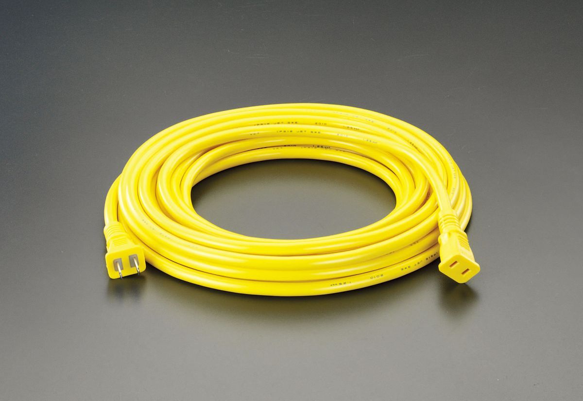 ●コンセント定格…15A・125V（1500Wまで）●電線仕様…VCT1.25mm2×2心●コード外径…9.6mm●コード長…20m●コンセント数…1個VCTケーブルを使用していますので、屋外で使用する電動工具などに最適です。水のかかるとこ...
