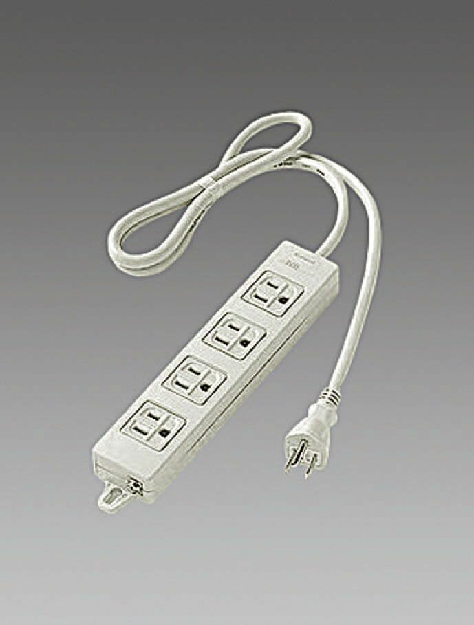 ●定格:15A・125V(1500W)●コンセント数:2P×4個(接地型)●サイズ:44×201×26mm●重量:570g●コード長:3mマグネット付(取り外し可能)000012229205　