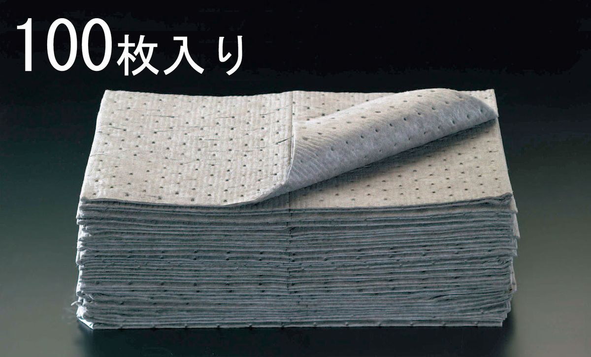 ●吸収能力…約114L/100枚●サイズ…410×510mm●厚さ…3mm●材質…ポリプロピレン●入数…100枚油・液体専用帯電防止加工処理ミシン目により手でカットできます。000012023734楽天 JP店　