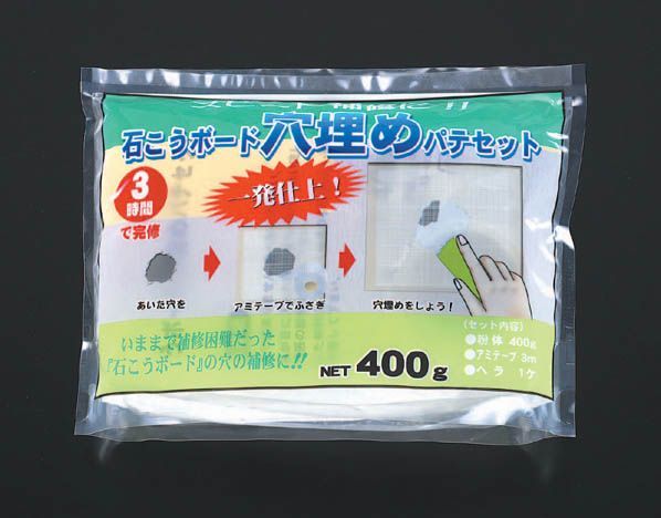 ●内容量:400g●カラー:ホワイト今まで補修困難だった石膏ボードの穴の補修に完全硬化時間は約3時間です。(気温、湿度で異なります。)000012070114　
