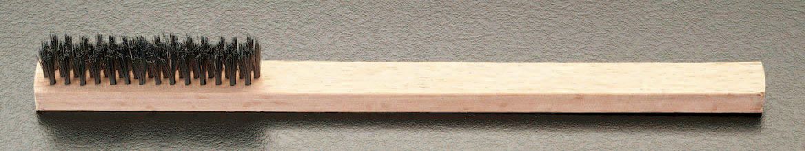 全長：240mm毛丈：15mm線径：0.1mm持ち手部分サイズ：厚み：9mm、幅：18mm行数：4行ブラシサイズ：10X72mm入数：1本000012001097　