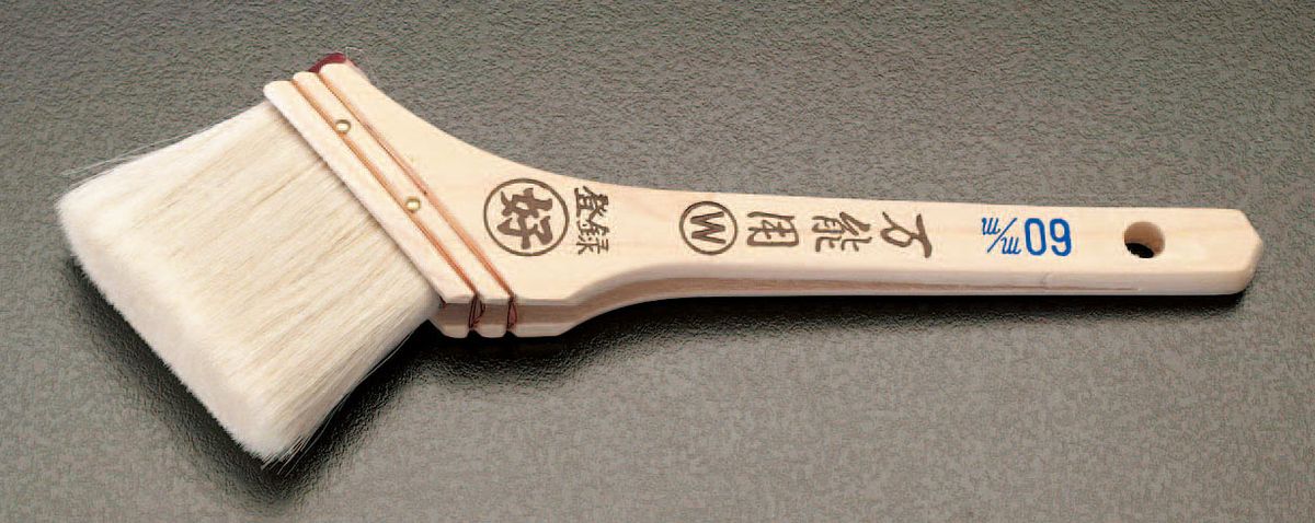 全長：230mmサイズ：25号毛幅：60mm毛丈：45mmペイント、工場、船舶用白毛　羊毛、豚毛混合000012001252　