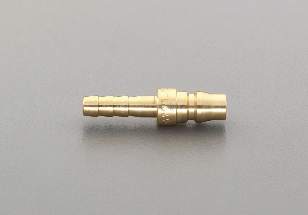 ●型:20型●材質:真鍮●シール材質:ニトリルゴム●使用温度範囲:-20°C-+80°C●使用圧力:1.0MPa●タケノコ径:11mm●全長:58mm●適用流体:空気・水●バルブ構造:片路開閉型●重量:31g流体はソケット側からプラグ側に流...