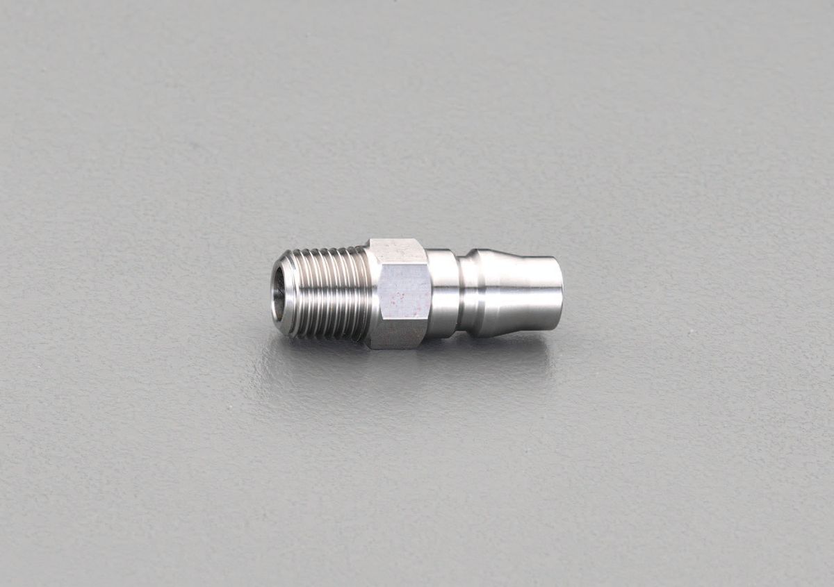 ●型:20型●材質:ステンレス●シール材質:ニトリルゴム●使用温度範囲:-20°C-+80°C●使用圧力:1.47MPa●ねじサイズ:R（PT）1/2"●全長:45mm●適用流体:空気・水●バルブ構造:片路開閉型●重量:60g流体はソケット...