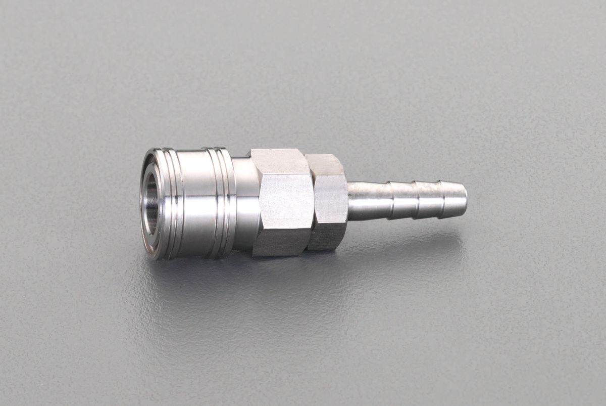 ●型:20型●材質:ステンレス●シール材質:ニトリルゴム●使用温度範囲:-20°C-+80°C●使用圧力:1.47MPa●タケノコ径:11mm●全長:72.5mm●適用流体:空気・水●バルブ構造:片路開閉型●重量:100g流体はソケット側か...