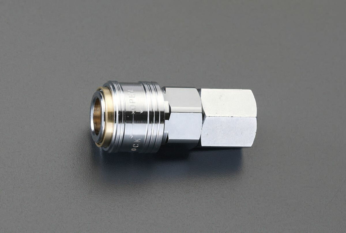 ●型:20型●使用圧力:0.98MPa●ねじサイズ:Rc（PT)3/8"●材質:鋼鉄(クロムメッキ)エアー用ワンプッシュ式プラグをソケットに押し込むだけで簡単に接続できます。000012095490　