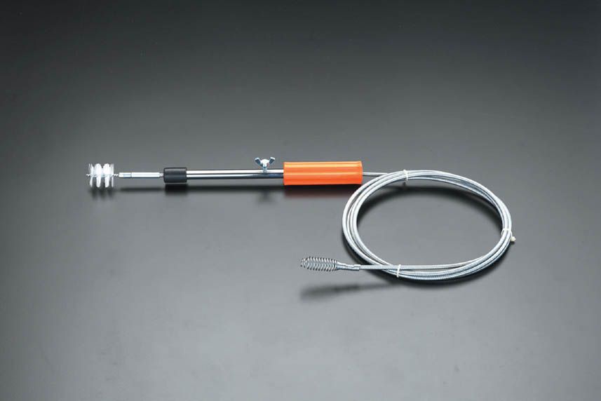 ●ブラシ径…φ30mm●グリップ径…φ30mm●水切りゴム径…φ20mm●ワイヤー最太部径…φ16.5mm●材質…ワイヤー：特殊鋼材、グリップ：ポリプロピレン、水切りゴム：NBR●ワイヤーサイズ…φ5.5×5000mm流し台、洗面台、浴室、...
