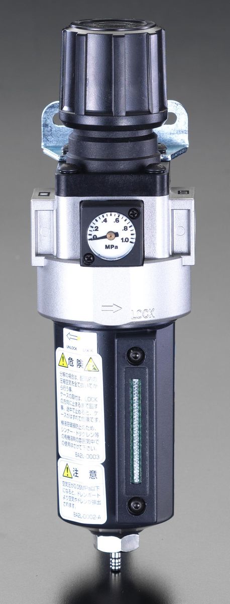 全高：244mm使用圧力：0.05-1.0MPa設定圧力：0.05-0.85MPa耐圧力：1.5MPa周囲温度：5-60°Cろ過度：5μm重量：800g面間：72mm取付ねじ：Rc(PT)1/4"000012072310　
