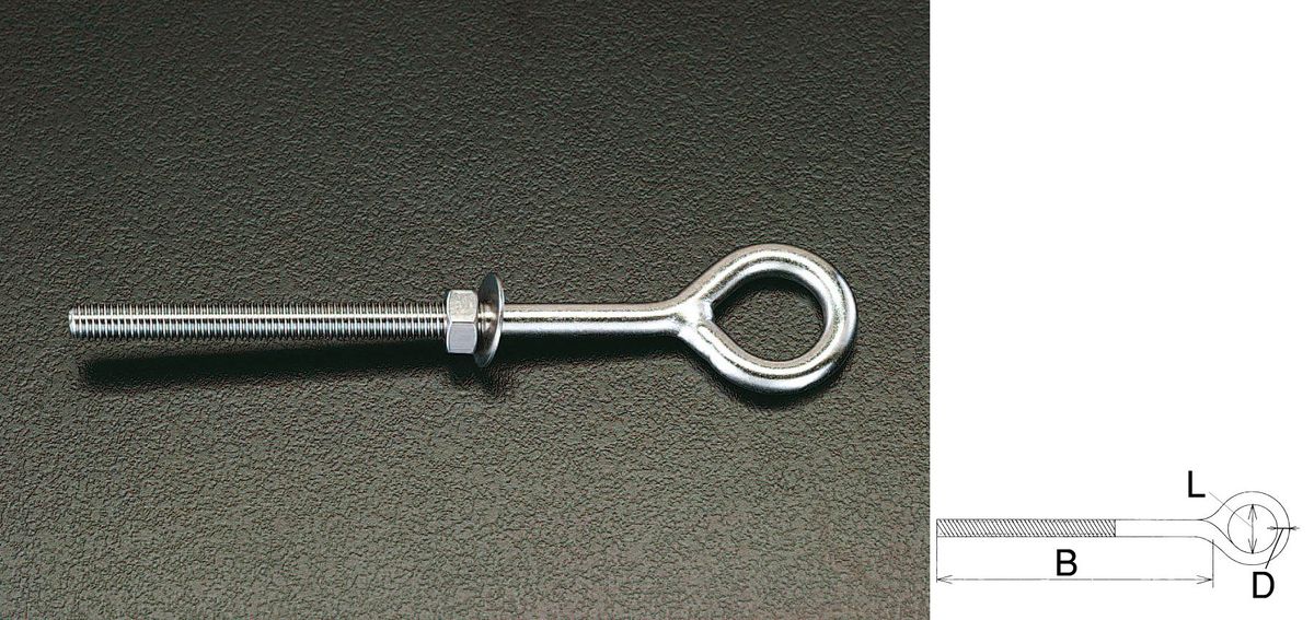 ●材質:SUS304●ねじ径:M8●サイズ(mm):D:7、L:18、B:120●使用荷重:80kg●付属品:六角ナット（1個）、丸ワッシャー（1個）000012004899楽天 JP店　