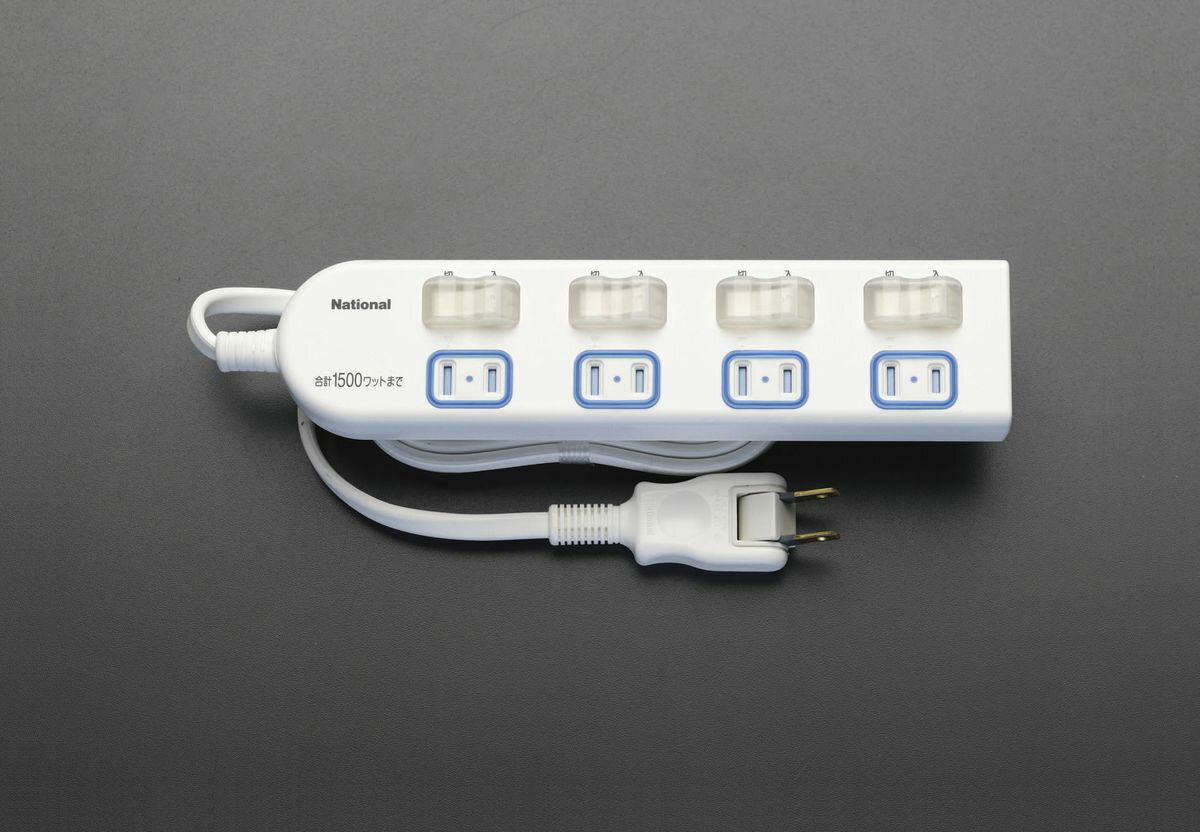 ●定格:15A・125V(1500W)●コンセント:2P×4個●個別スイッチ:4個●サイズ:50×210×33mm●コード長:2m000012212748　