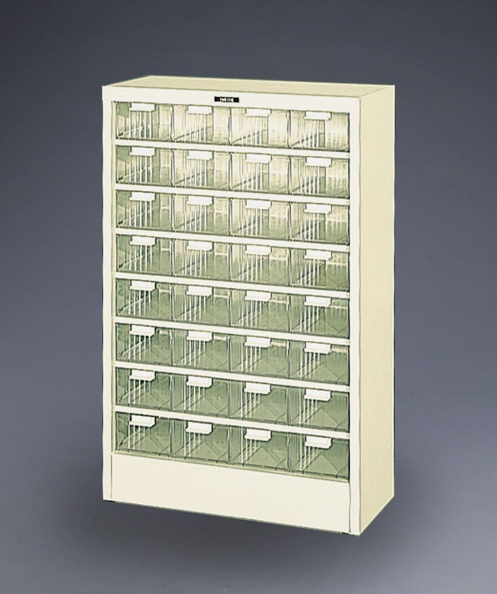 ●サイズ:570(W)×255(D)×880(H)mm●重量:28.2kg●材質:本体:スチール、引出し:透明スチロール樹脂●引出し:4列8段●引出し内寸:119(W)×221(D)×75(H)mm仕切り板32枚付000012244836楽...