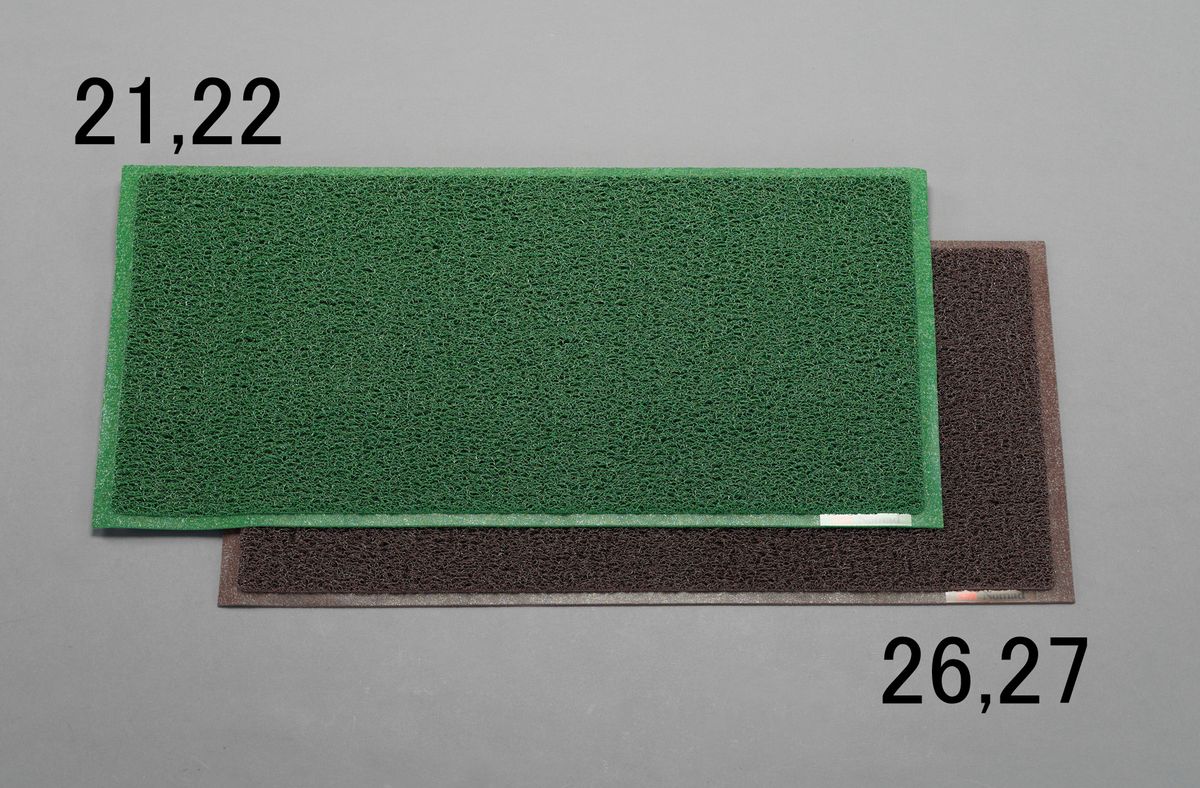 ●カラー:ライトグリーン●材質:塩化ビニール●サイズ:600×900mm●厚み:9mm●重量:1.4kg●用途:屋外、屋内用コイルマット。通行量のあまり多くないビルや店舗の出入り口に。キャッチした土砂が床に落ちない裏地付きタイプでソフトなク...