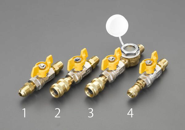 使用圧力：2.10MPa接続径(フレアー)：3/8”オス×1/4”メス(ローレット、パッキン)回収機等に併用することで、回収時間の短縮につながります。バルブはハンドル部も金属を採用し、耐久性が向上しました。サービス用の為、配管への常用設置は...