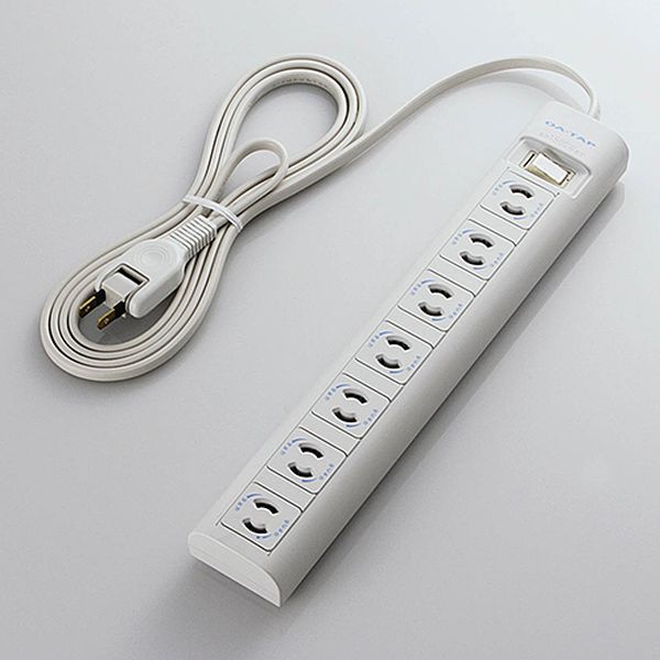 定格：15A・125V(1500Wまで)コンセント：2P×7個コード長：2.0m(二重被覆の安全構造)プラグ：2P(スイング式)雷サージ機能：最大サージ電圧：12500V、制限電圧：240Vサイズ：295(W)×50(D)×31(H)mmケ...