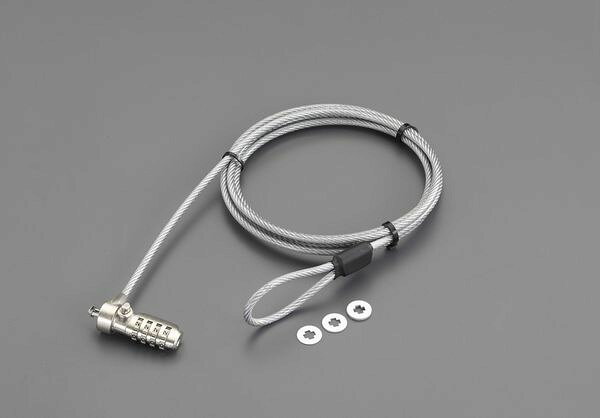 〈セット内容〉：ワイヤー、ダイヤルキー、スペーサー×3個(厚み：1.6、0.8、0.4mm)ワイヤー直径：4.2mmワイヤー長：2mダイヤルキーサイズ：28×16×10mmノートパソコンのセキュリティスロットに簡単取り付け。盗難からノートパ...