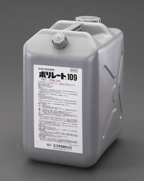 比重:1.10標準使用量:0.5〜1.0%PH:8.3(0.5%水溶液)内容量:10kgアルカリ性低リンタイプの冷温水(5〜80℃)用の防錆剤です。冷温水系統に使用されている各種金属の表面に保護皮膜を形成し、錆の発生を防止します。EA119...
