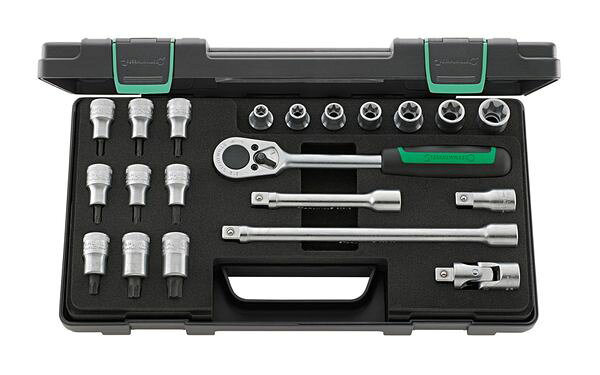 <セット内容>:21点差込角:1/2”TORXソケット:E10・E12・E14・E16・E18・E20・E24TORXビットソケット:T20・T25・T27・T30・T40・T45・T50・T55・T60ラチェットハンドル:26...