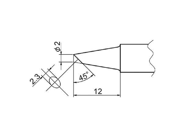 こて先：φ2mm先端長：12mm先端：45℃EA304AP用の交換用こて先です。EA304AP-5楽天 JP店　